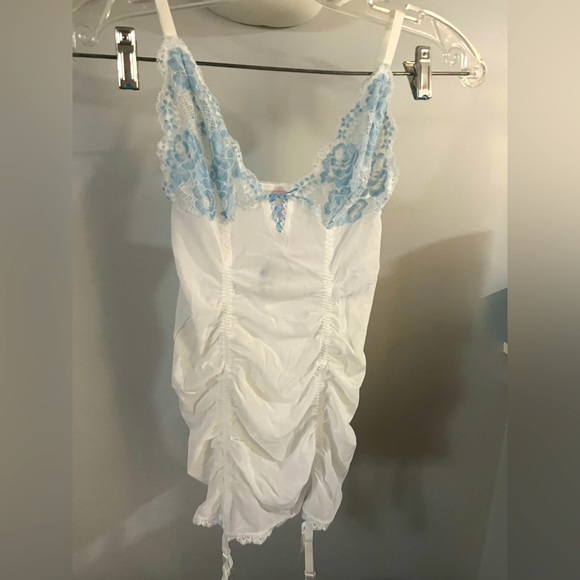 La SENZA | Intimates & Sleepwear | White And Blue Negligee Lingerie Xs ...